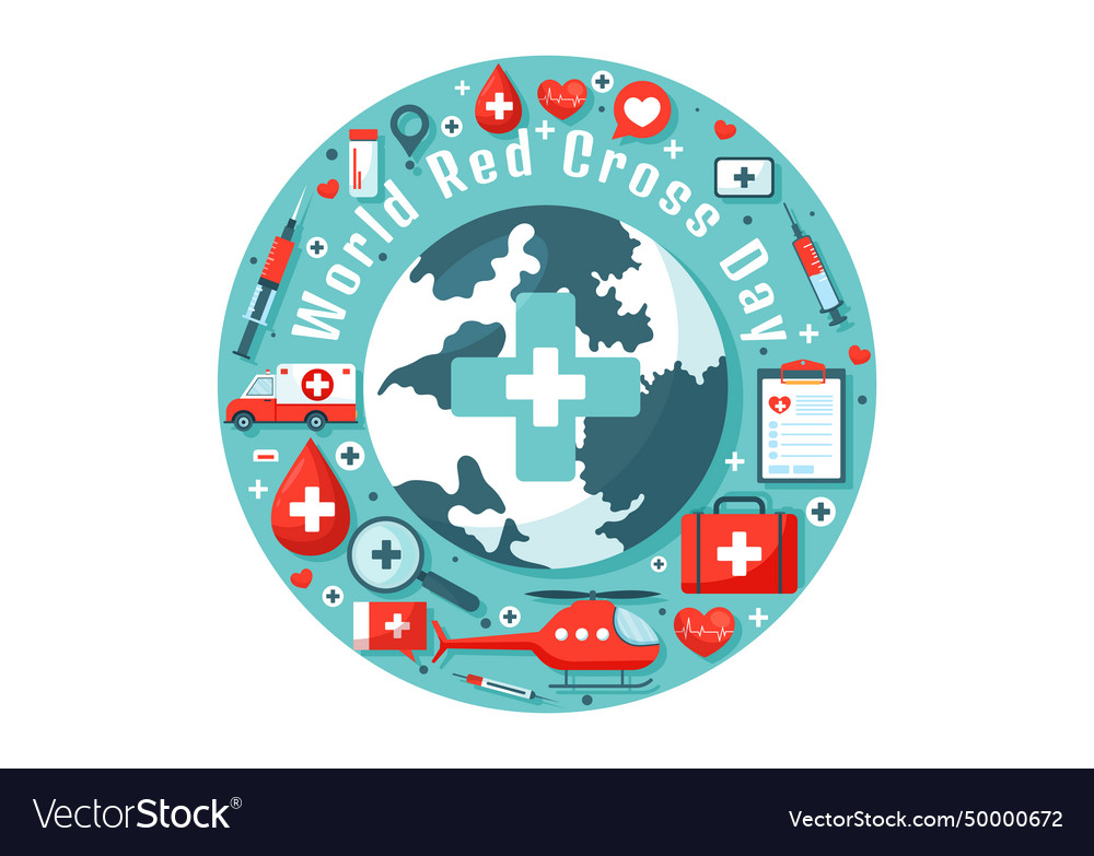 World red cross day on may 8 to medical health Vector Image