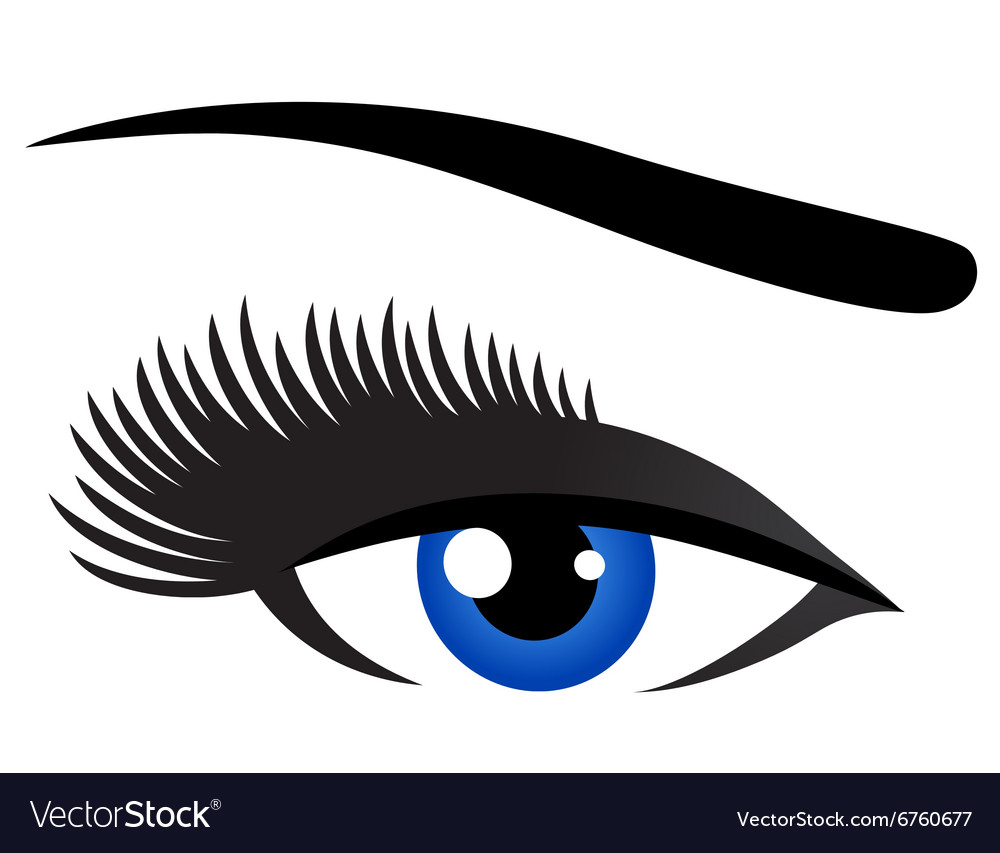 Blue Eye With Long Eyelashes Royalty Free Vector Image