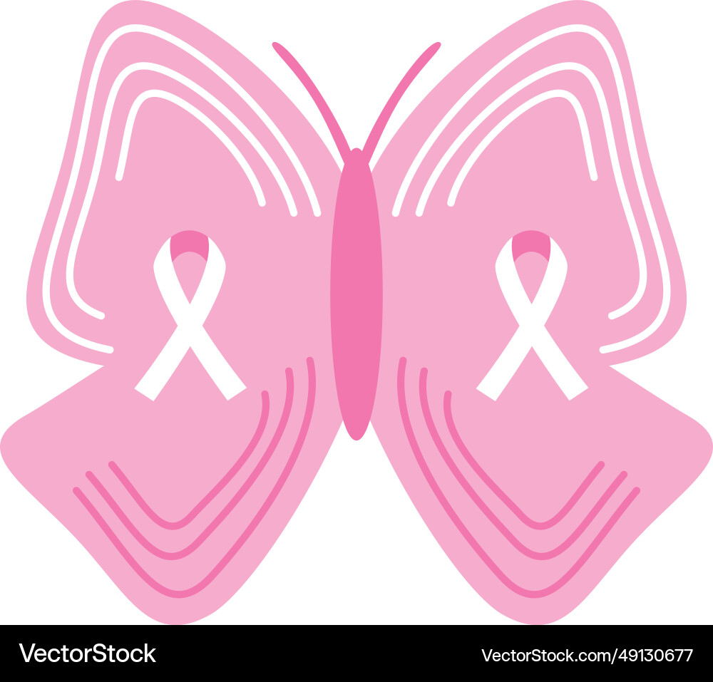 Breast cancer awareness butterfly Royalty Free Vector Image