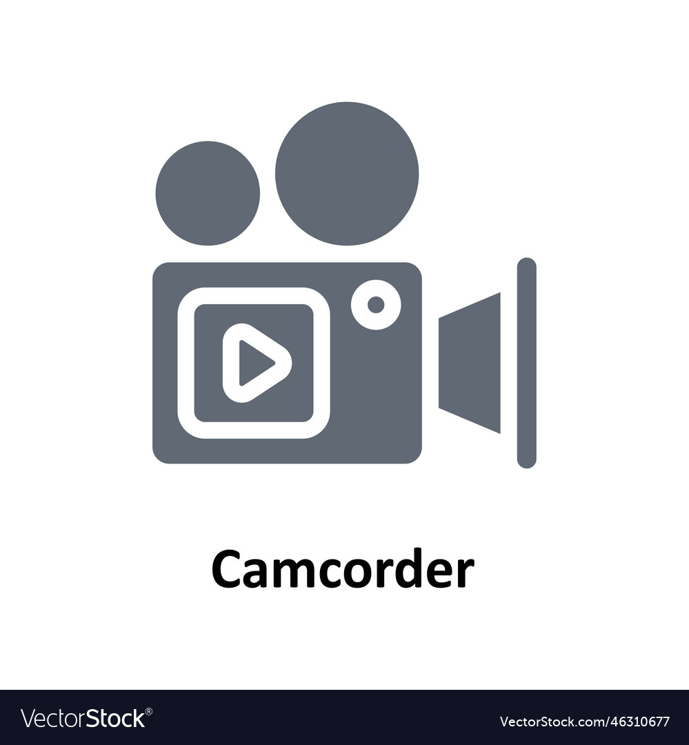Camcorder solid icons simple stock illus Vector Image Camcorder solid icons simple stock illus Vector Image