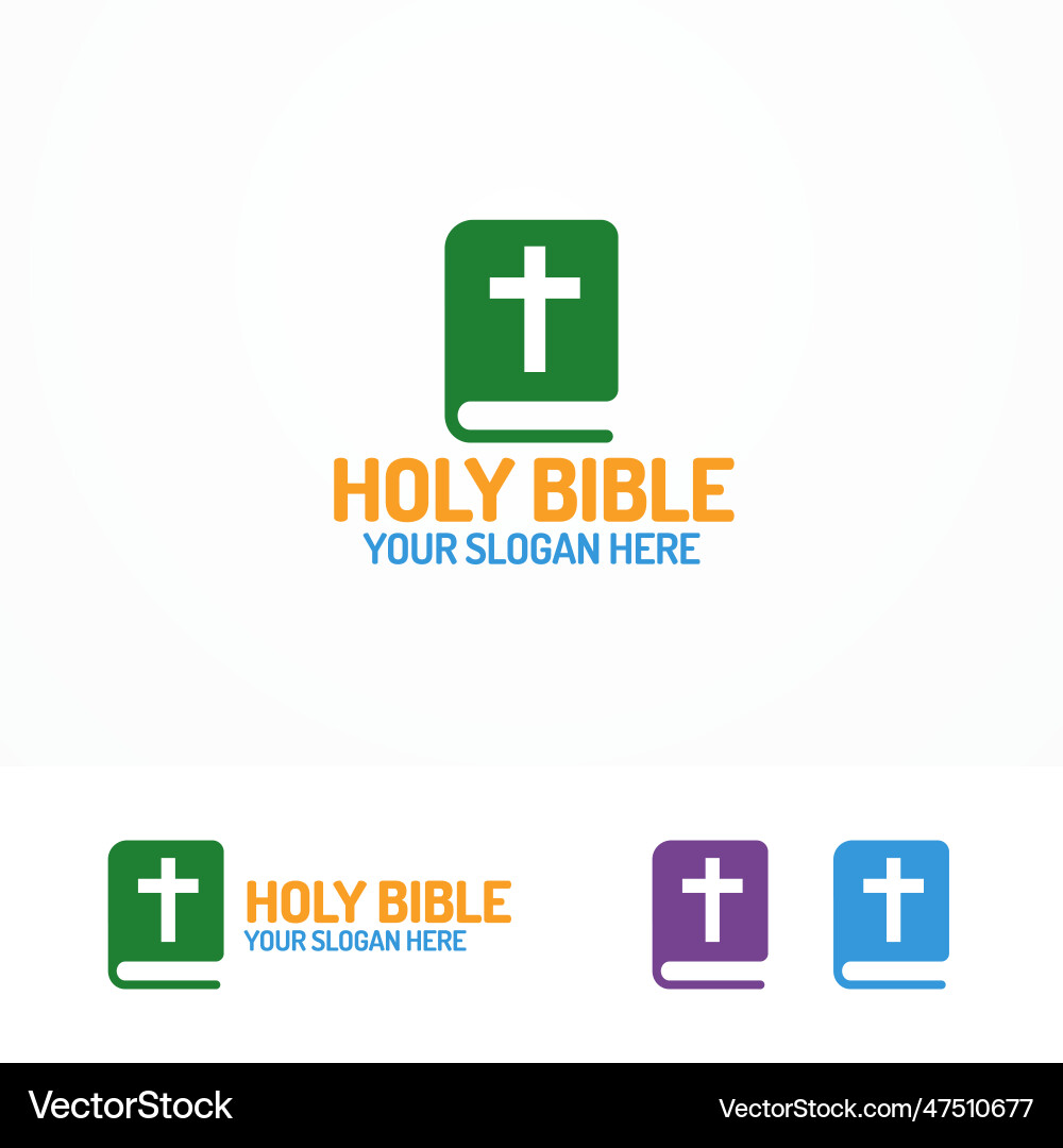 Holy bible book logo different color Royalty Free Vector
