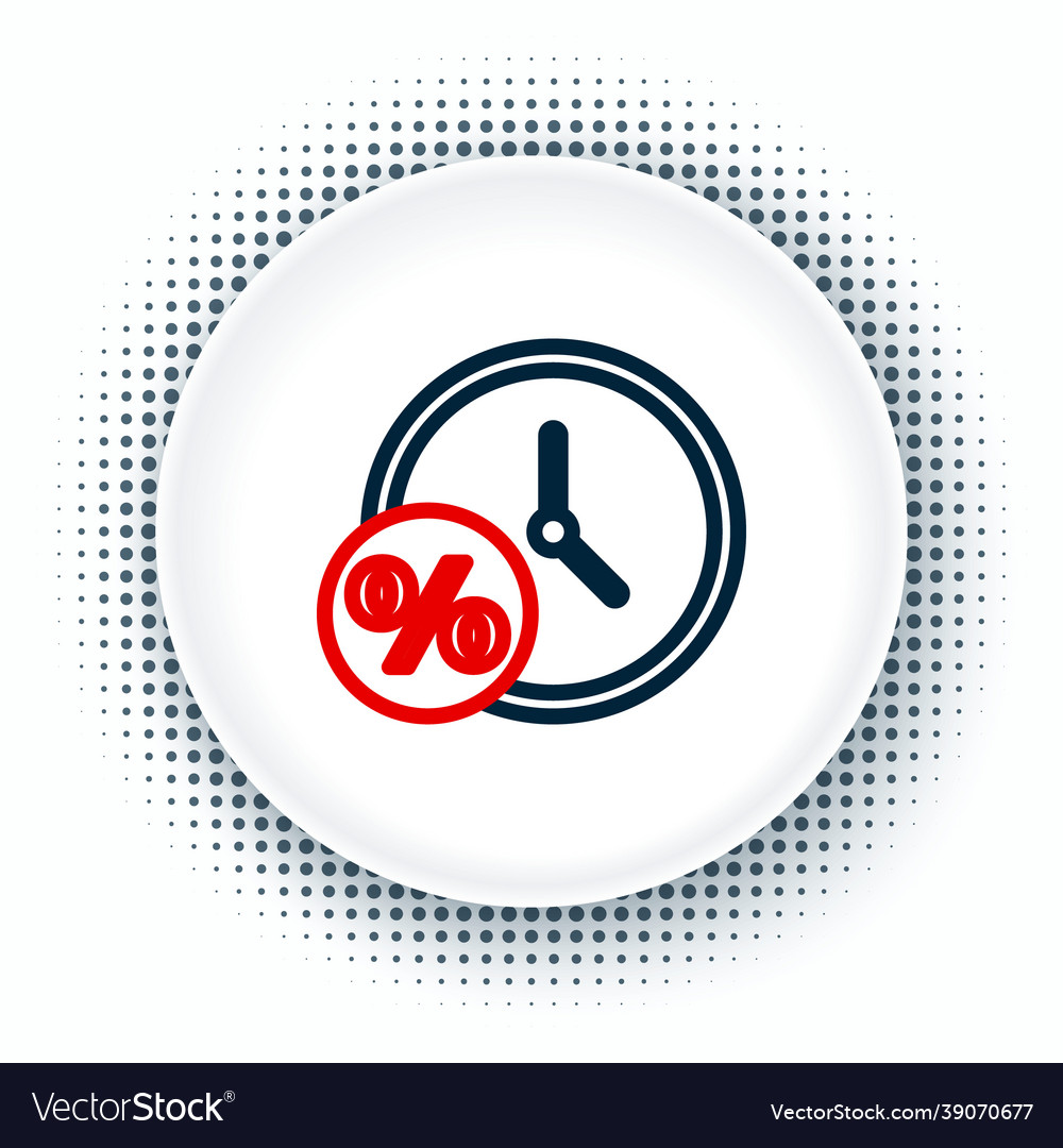 Line clock and percent icon isolated on white Vector Image Line clock and percent icon isolated on white Vector Image