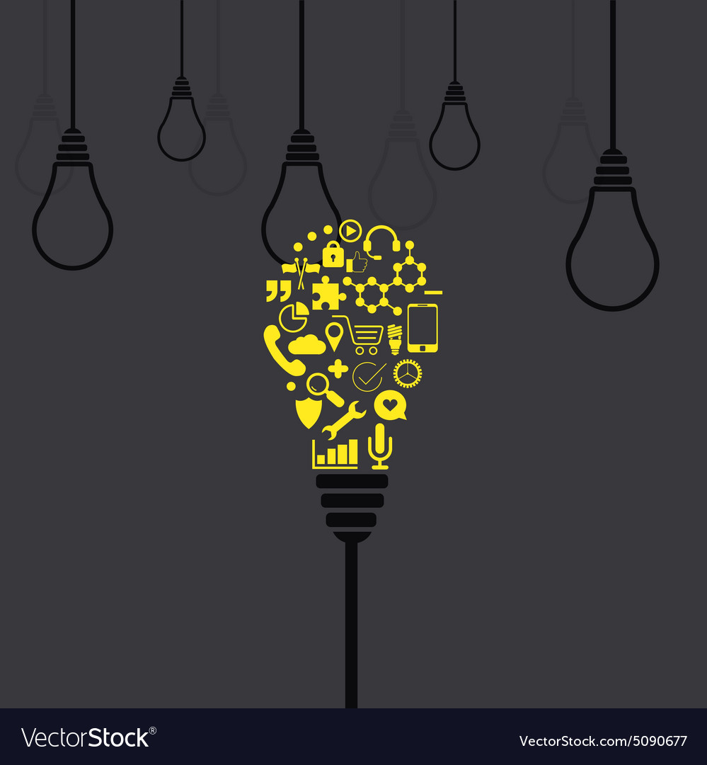 Modern light bulb background Royalty Free Vector Image