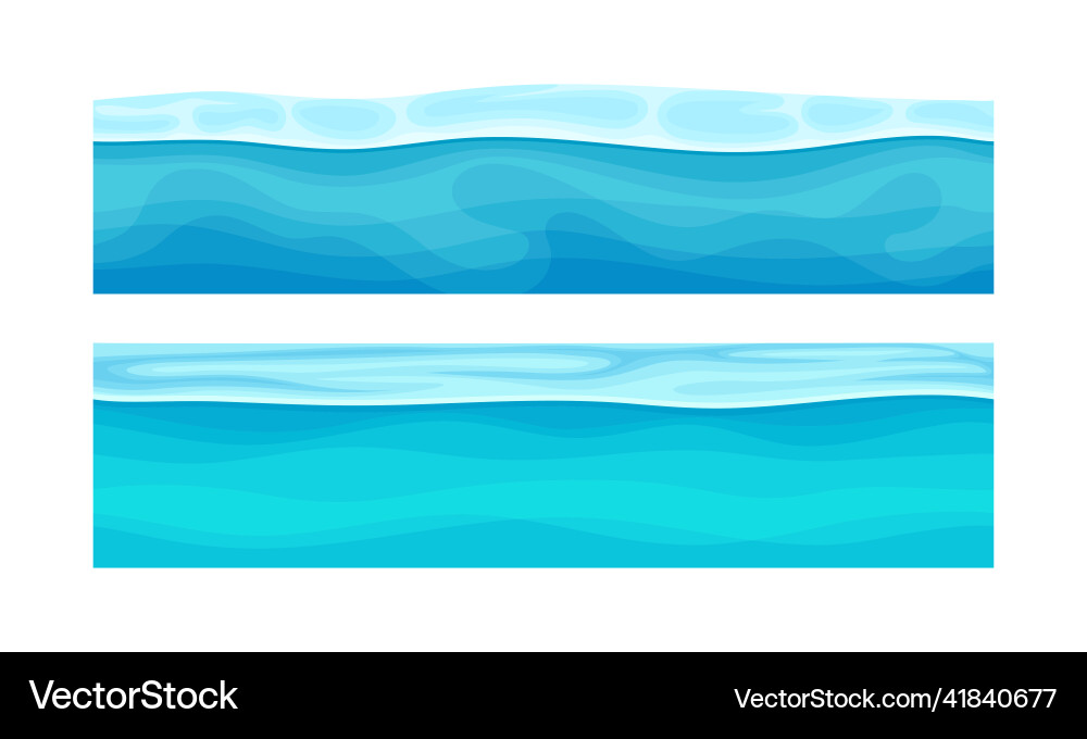 Ocean or sea water waves horizontal seamless Vector Image