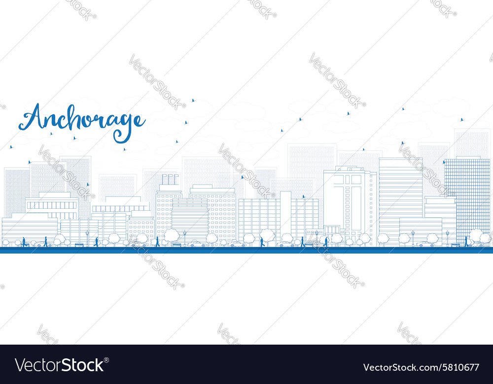Outline Anchorage Alaska Royalty Free Vector Image Outline Anchorage Alaska Royalty Free Vector Image