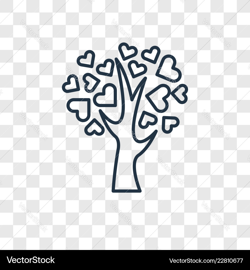 Tree of love concept linear icon isolated Vector Image