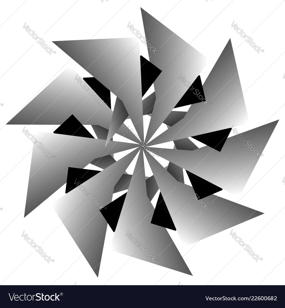 Abstract Monochrome Spirally Rotating Element Vector Image