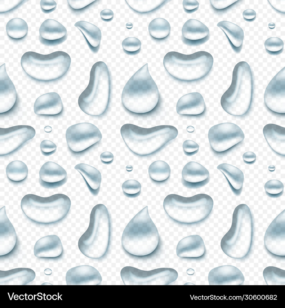 Blue transparent water droplets condensation or Vector Image