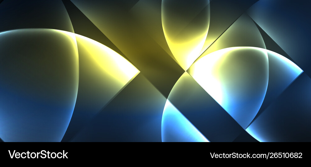 Colorful blue neon shape round triangle in modern Vector Image