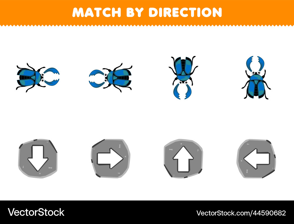 Education game for children match by direction Vector Image