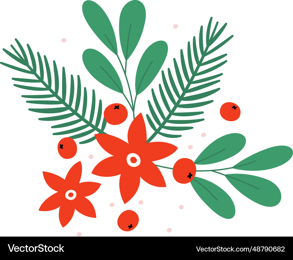 Floral christmas ornament Royalty Free Vector Image