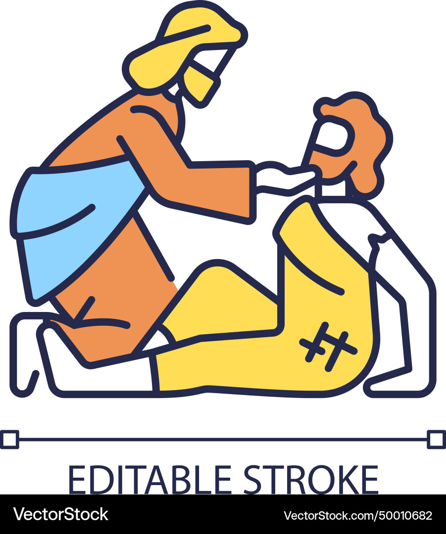 Good samaritan rgb color icon Royalty Free Vector Image