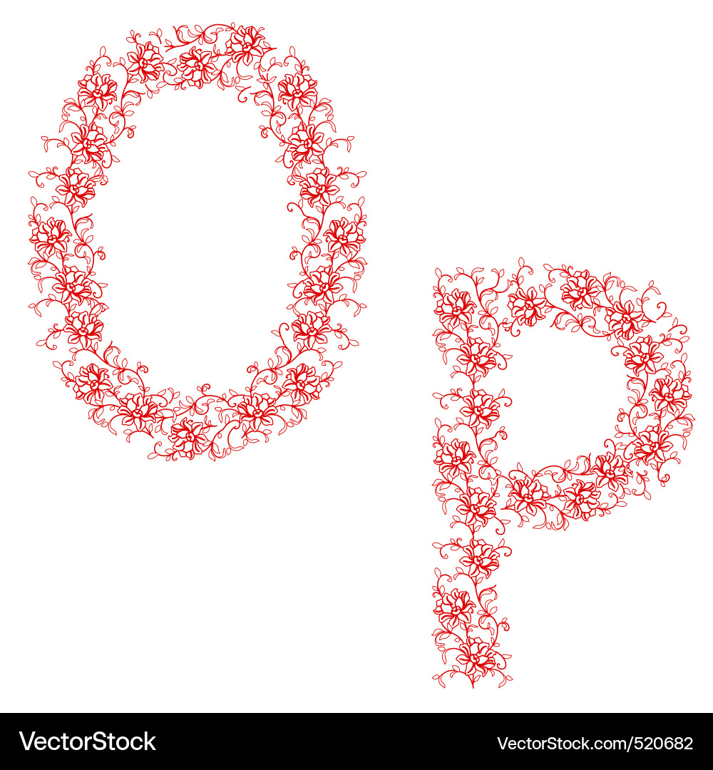 Hand drawing ornamental alphabet letter op Vector Image
