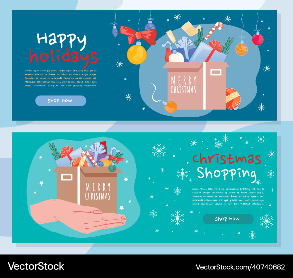 Happy holidays christmas shopping header banner Vector Image