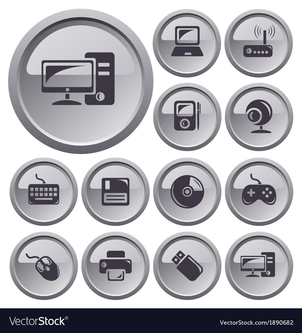 Hardware buttons Royalty Free Vector Image - VectorStock