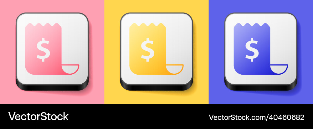 Isometric paper check and financial check icon Vector Image