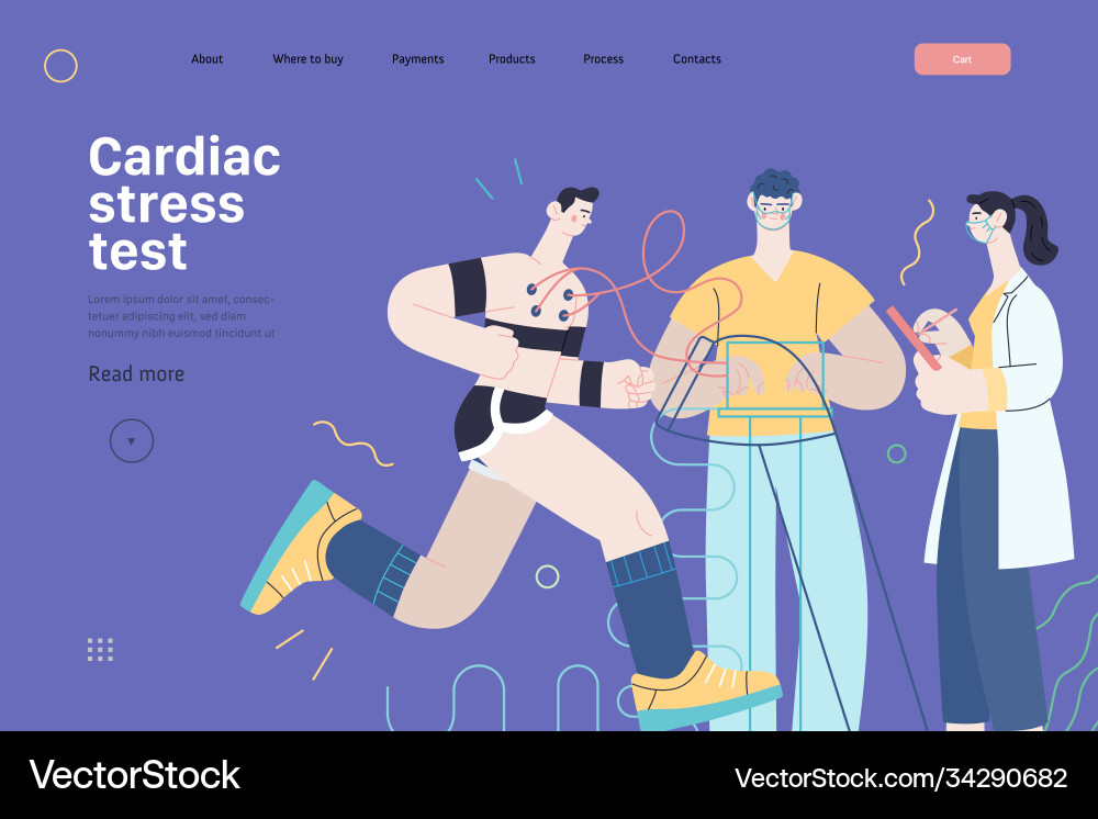 Medical tests template - cardiac stress test Vector Image