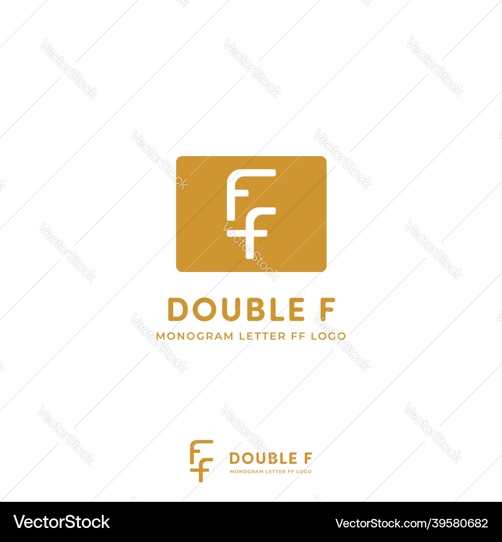 Monogram double letter f logo with simple icon Vector Image