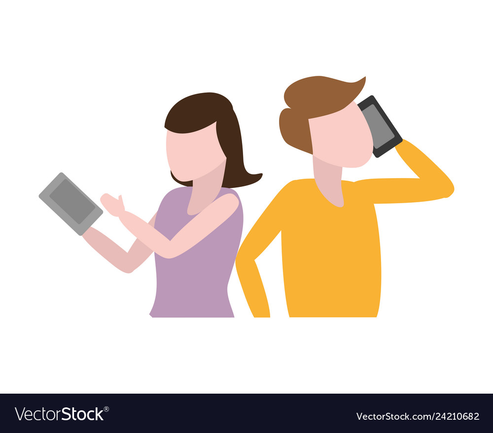 People tech device Royalty Free Vector Image - VectorStock