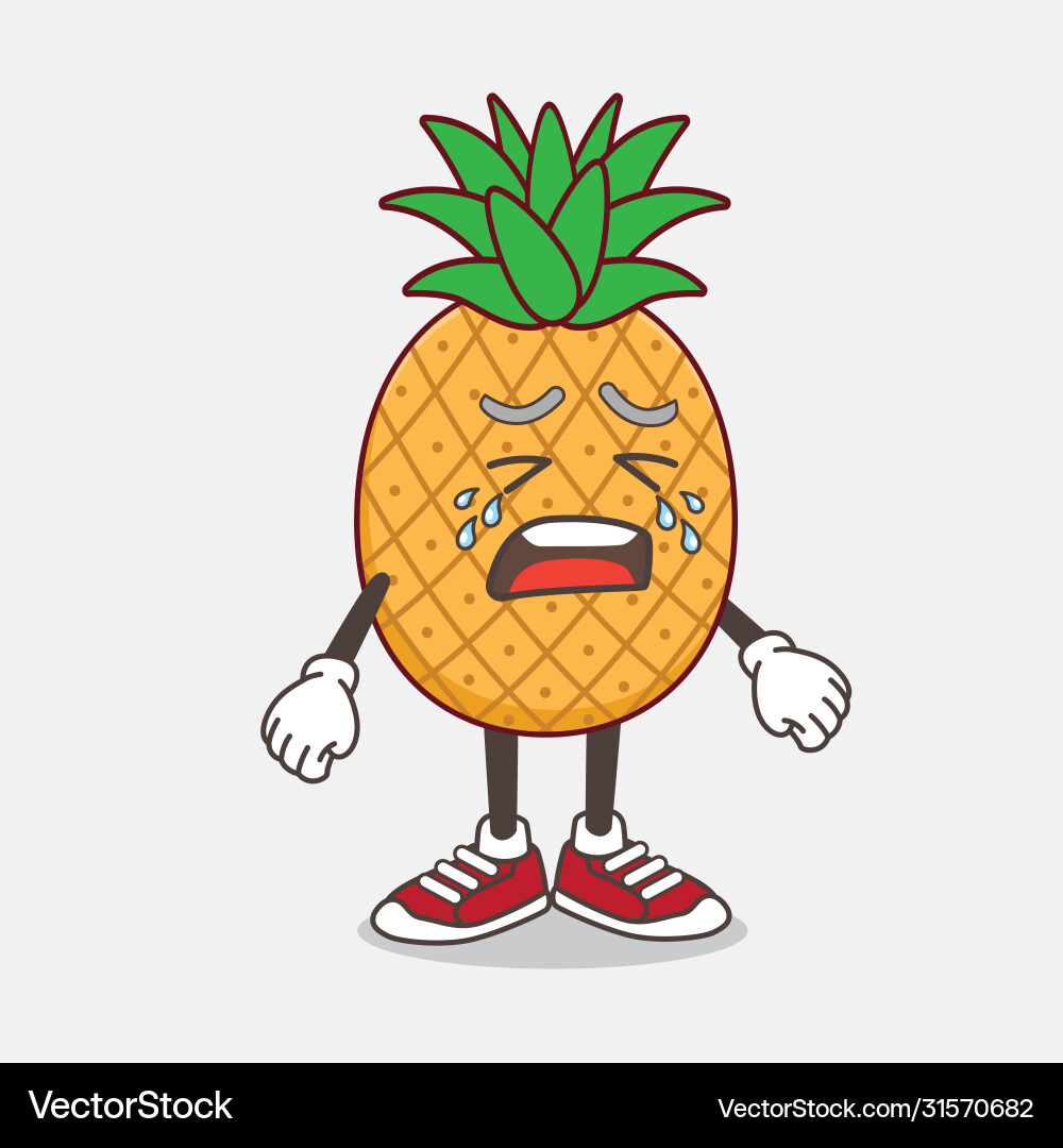 Pineapple fruit cartoon mascot character Vector Image