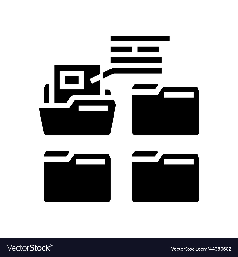 Project folder glyph icon Royalty Free Vector Image