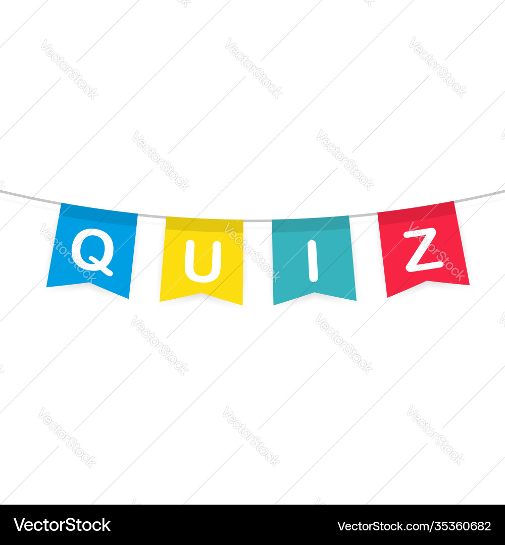Quiz banner question competition colorful flag Vector Image