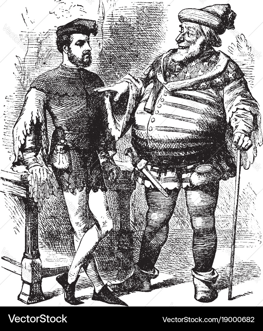 Sir jonathan falstaff vintage Royalty Free Vector Image