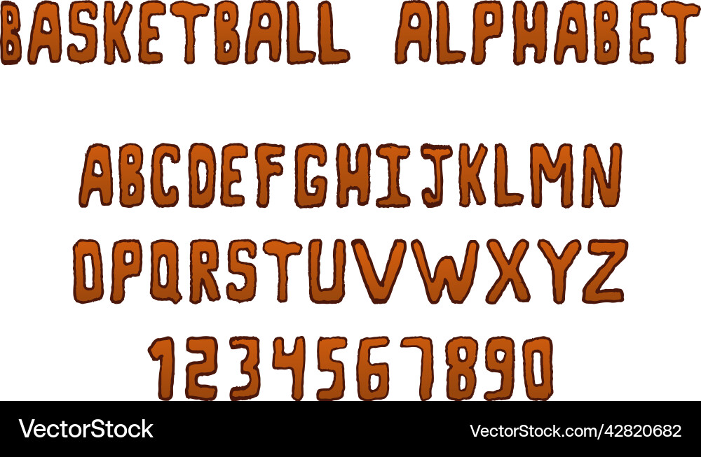 The alphabet for basketball Royalty Free Vector Image