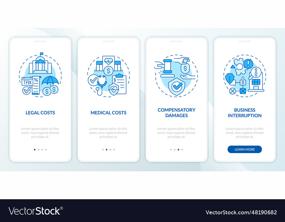 Walkthrough product liability with linear icons Vector Image