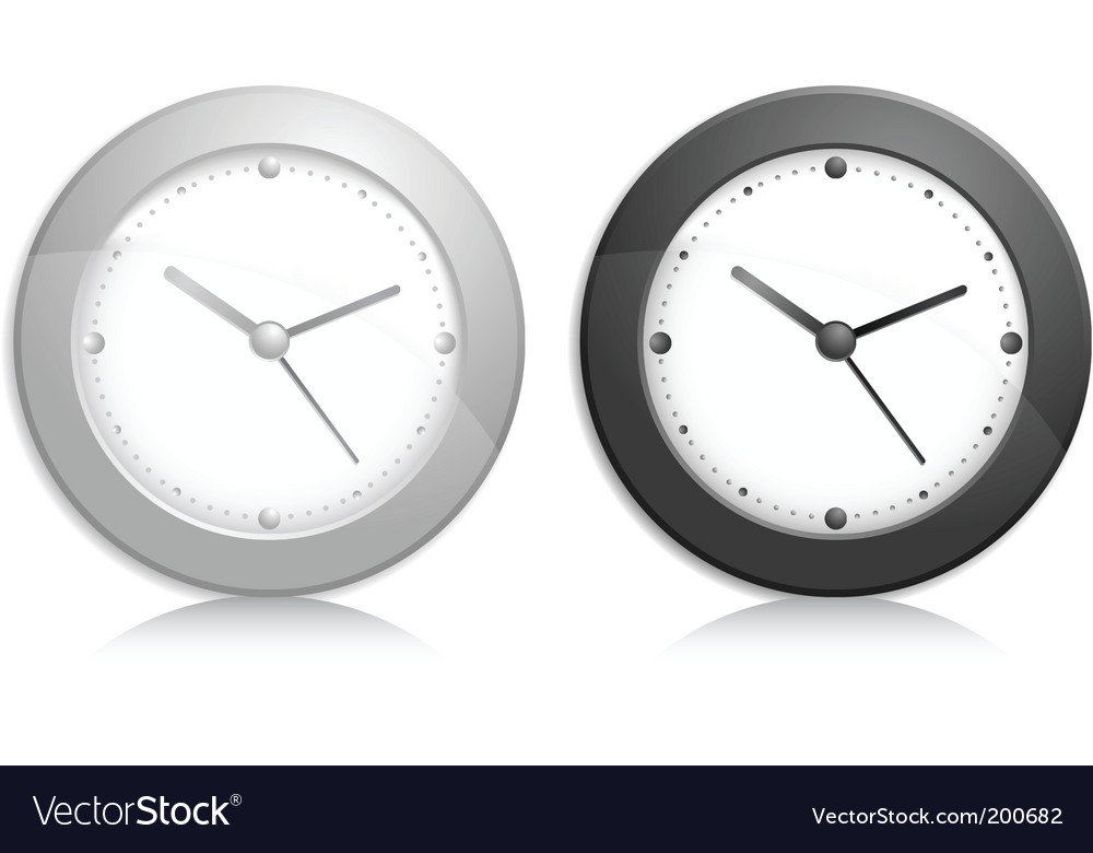 Wall clock object Royalty Free Vector Image - VectorStock