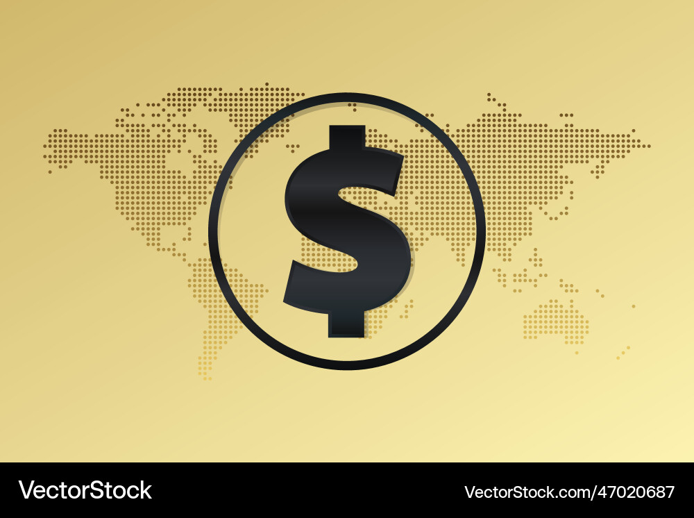 American dollar sign golden background Royalty Free Vector