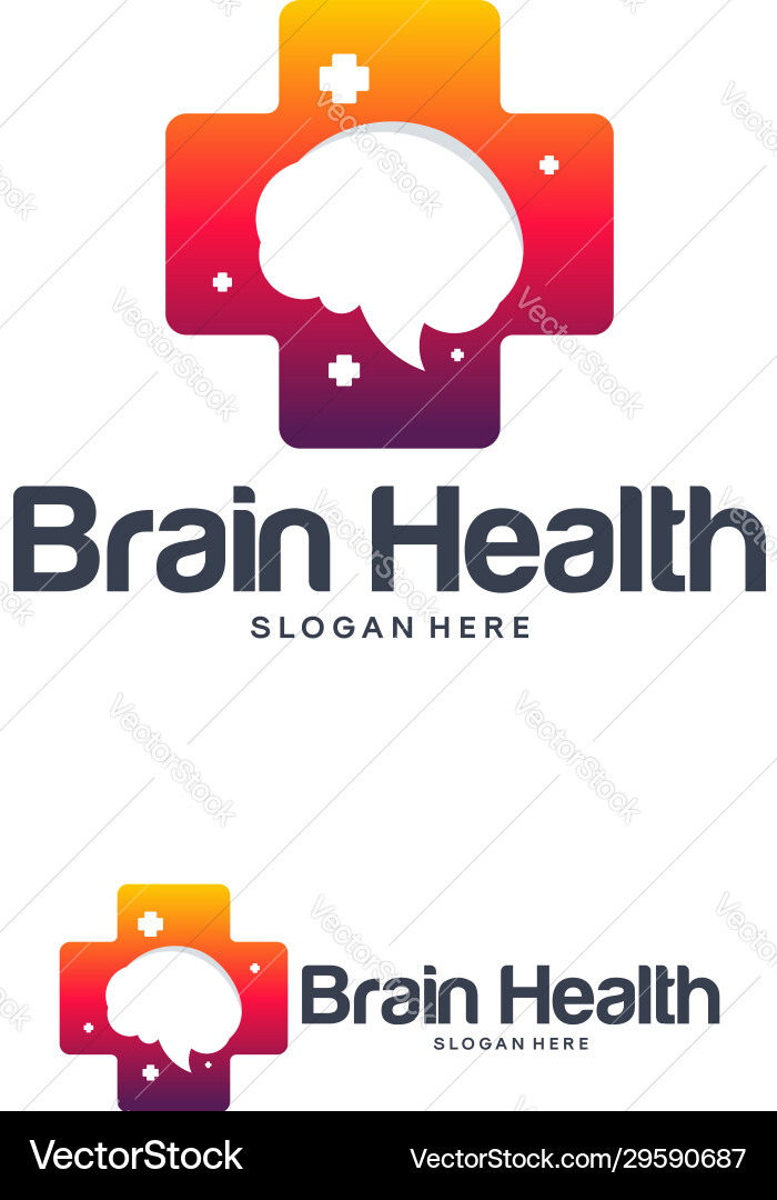 Brain health logo designs concept logo Royalty Free Vector
