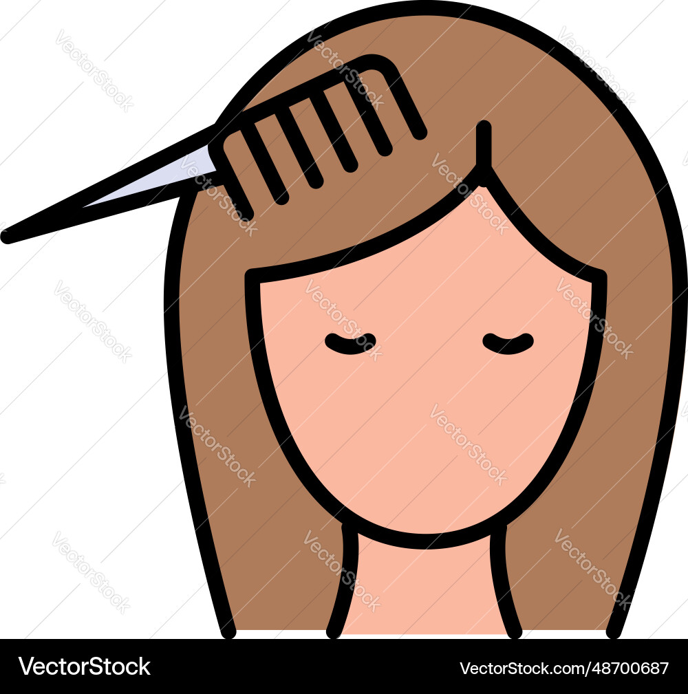 Combing hair distribution of dye through Vector Image