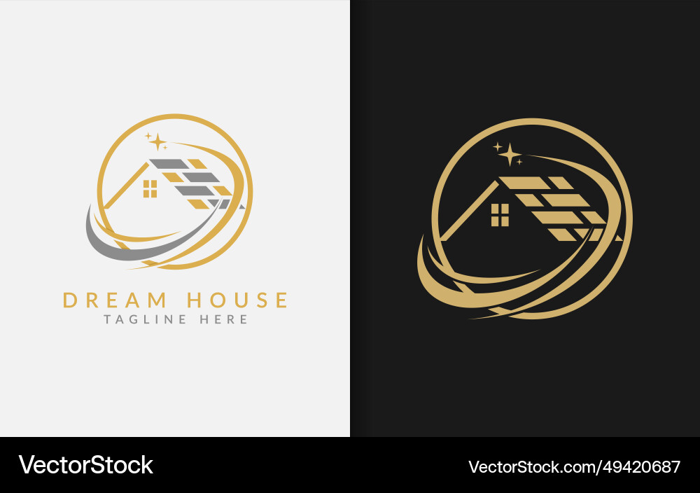 Dream house logo design simple minimalist Vector Image