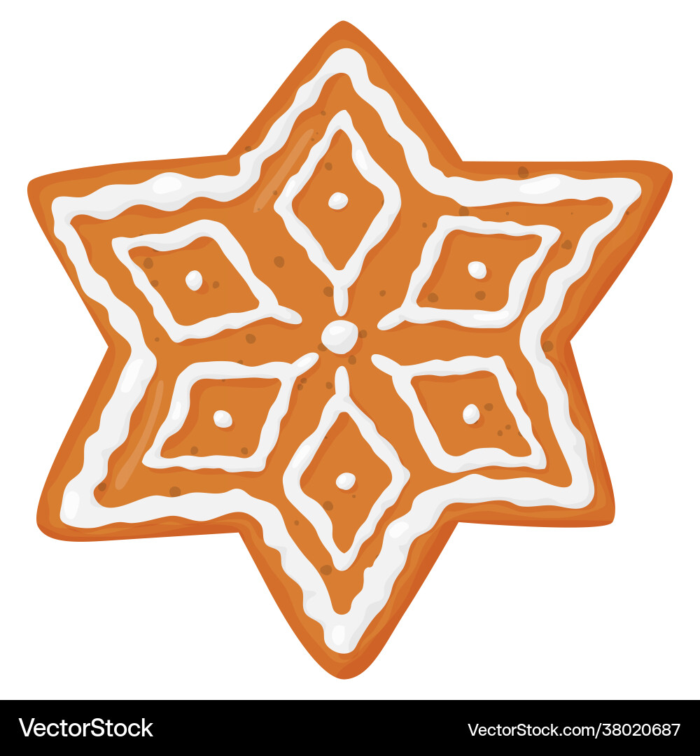Gingerbread star christmas cookies brown Vector Image