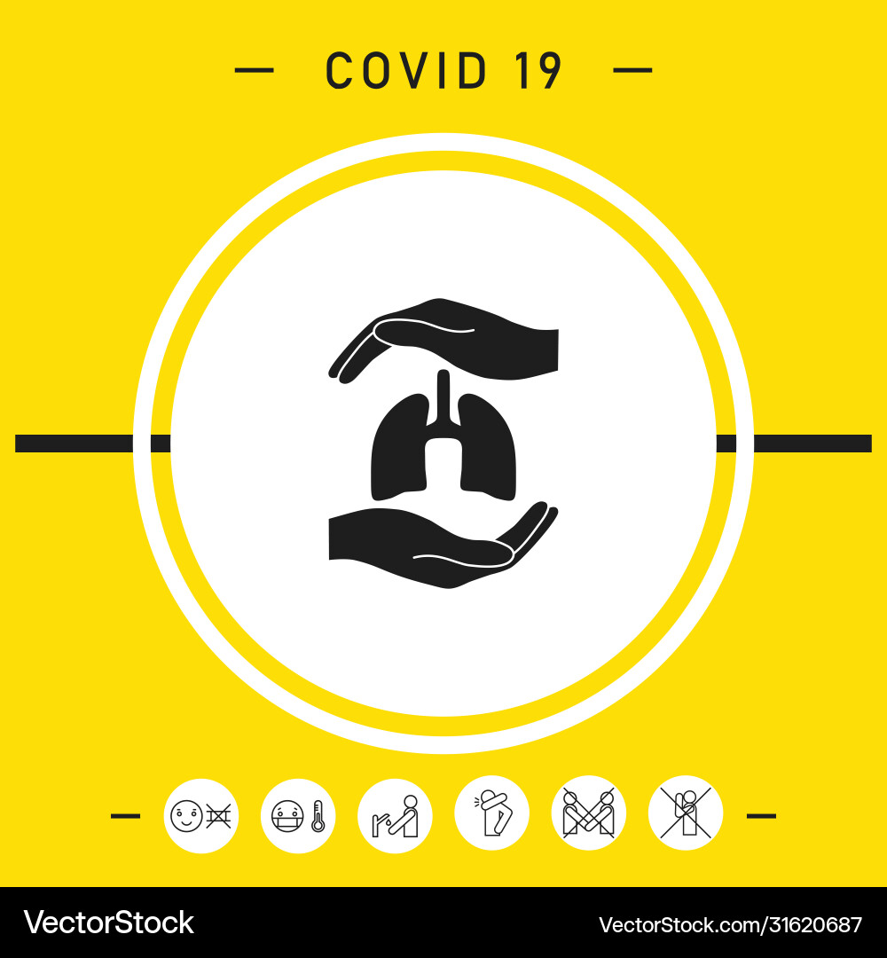 Hands holding lungs - protection symbol graphic Vector Image