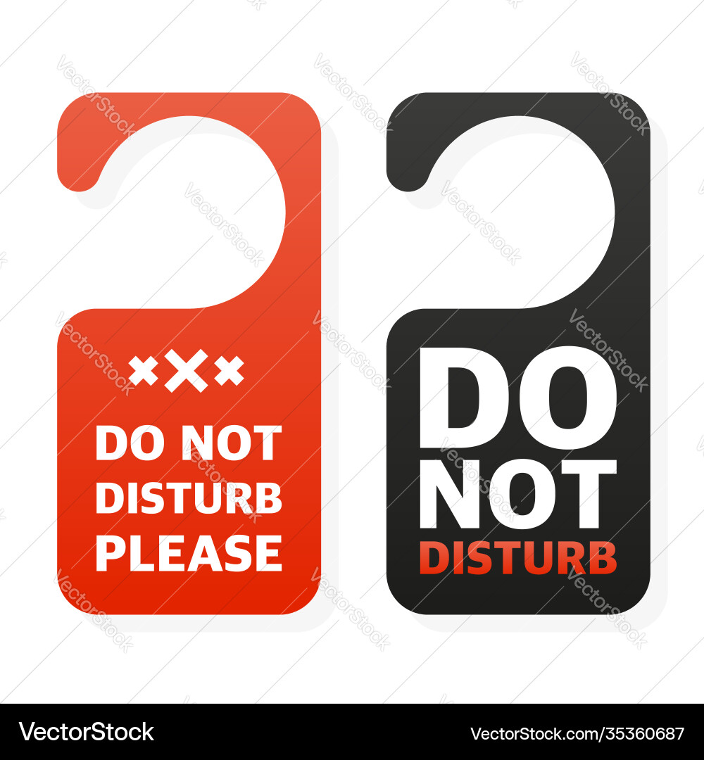 Hanger sign do not disturb door Royalty Free Vector Image