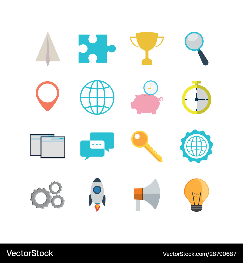 Isolated digital marketing icon set design Vector Image