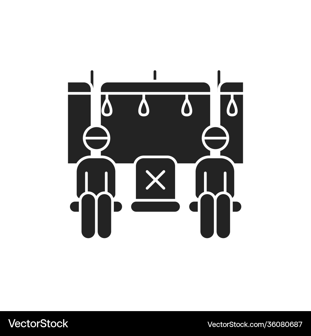 Passenger inside bus black glyph icon safe travel Vector Image