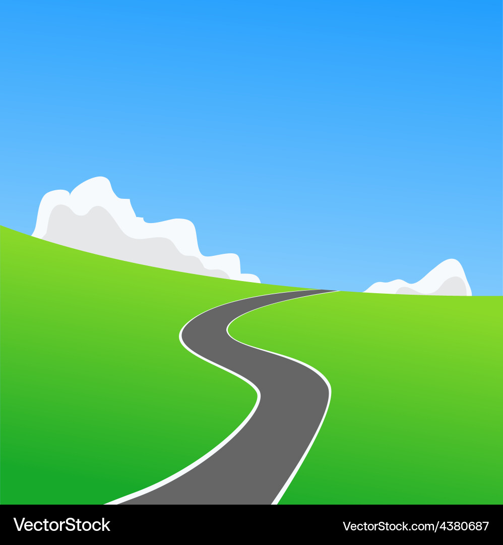 Picture of empty countryside road Royalty Free Vector Image