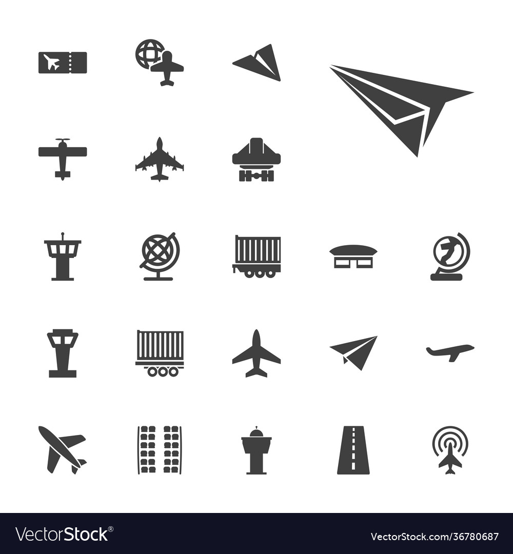 Plane icons Royalty Free Vector Image - VectorStock