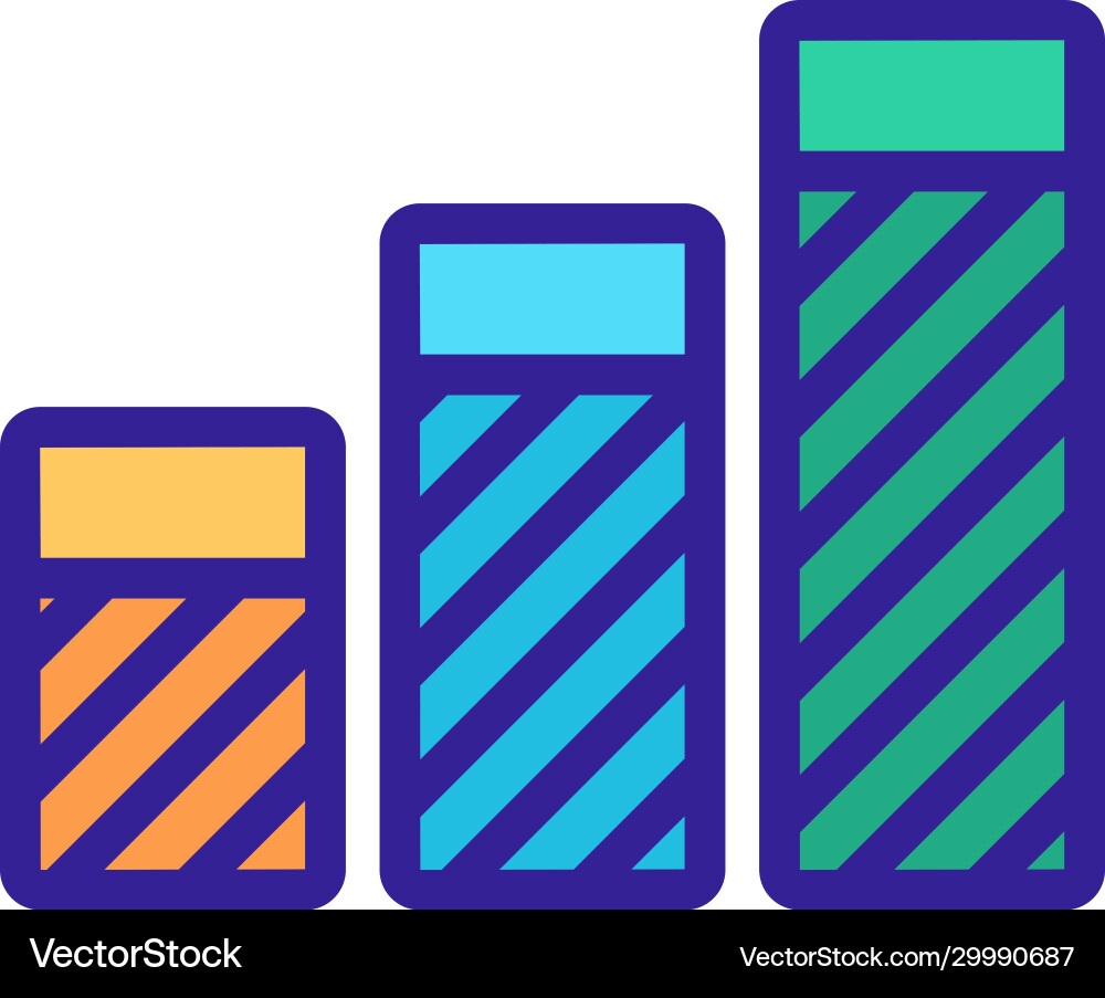 Rise chart icon isolated contour symbol Royalty Free Vector