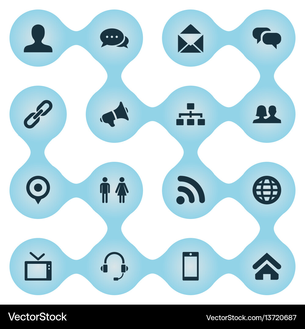 Set of simple network icons Royalty Free Vector Image