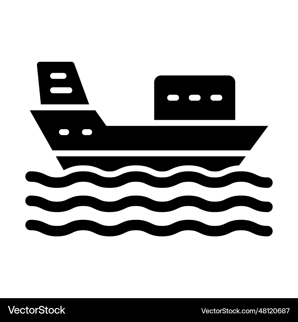 Ship glyph icon for personal and commercial use Vector Image
