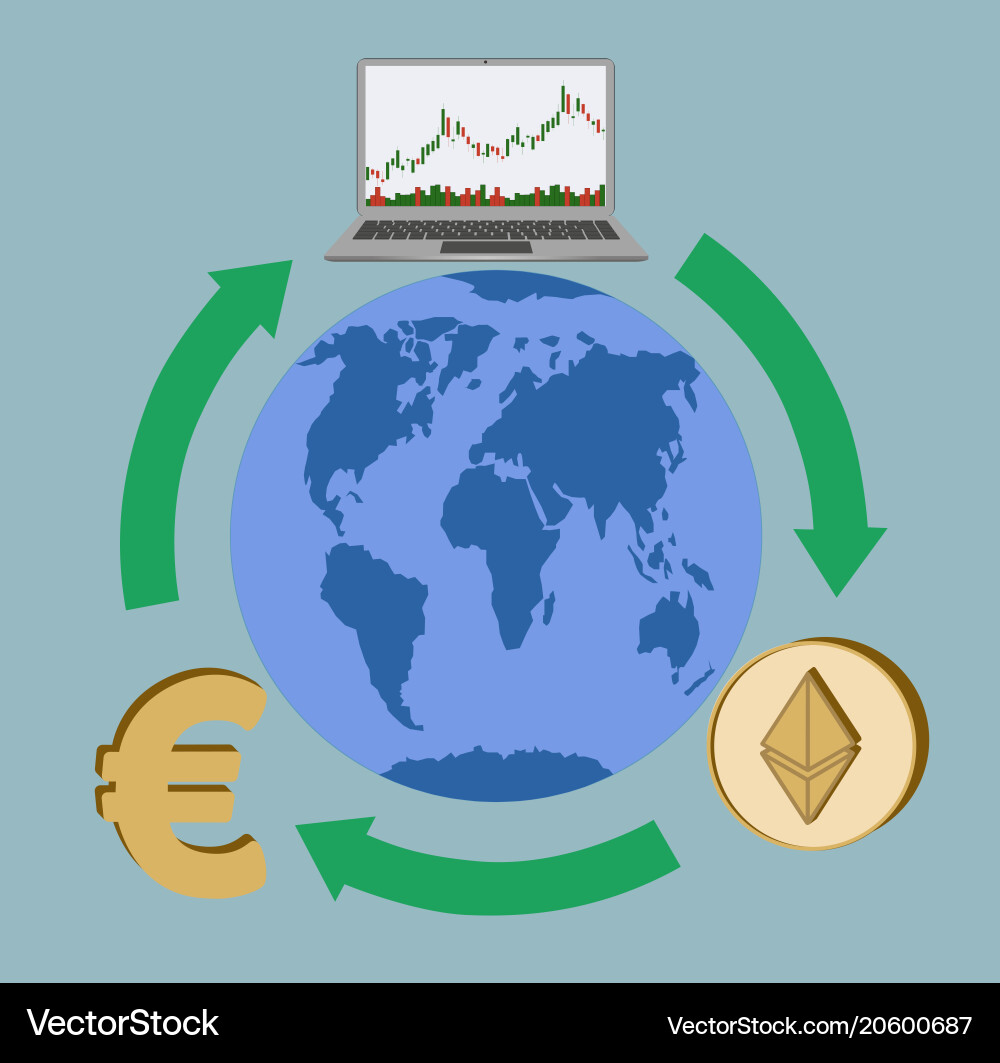 Trading and exchange anywhere in the world Vector Image