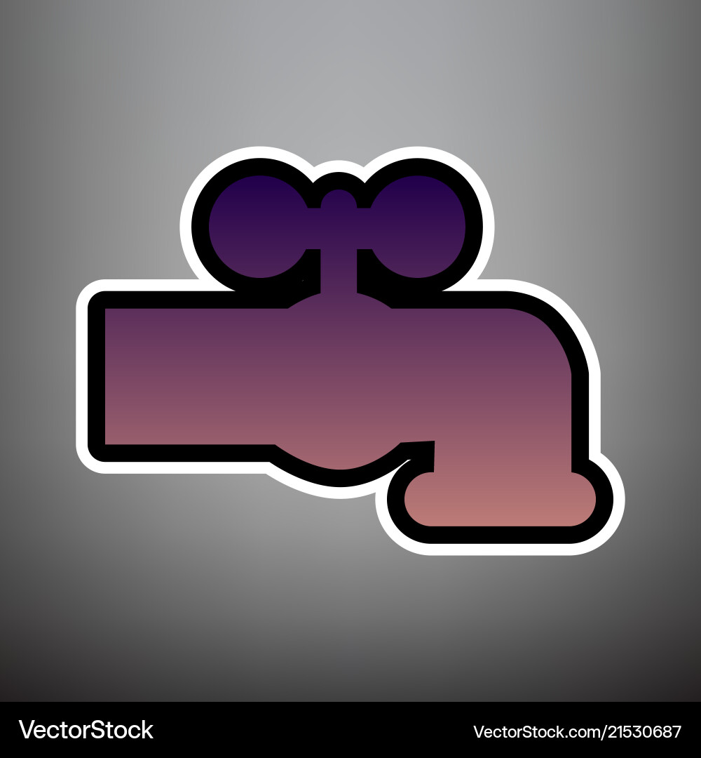 Water faucet sign violet Royalty Free Vector Image