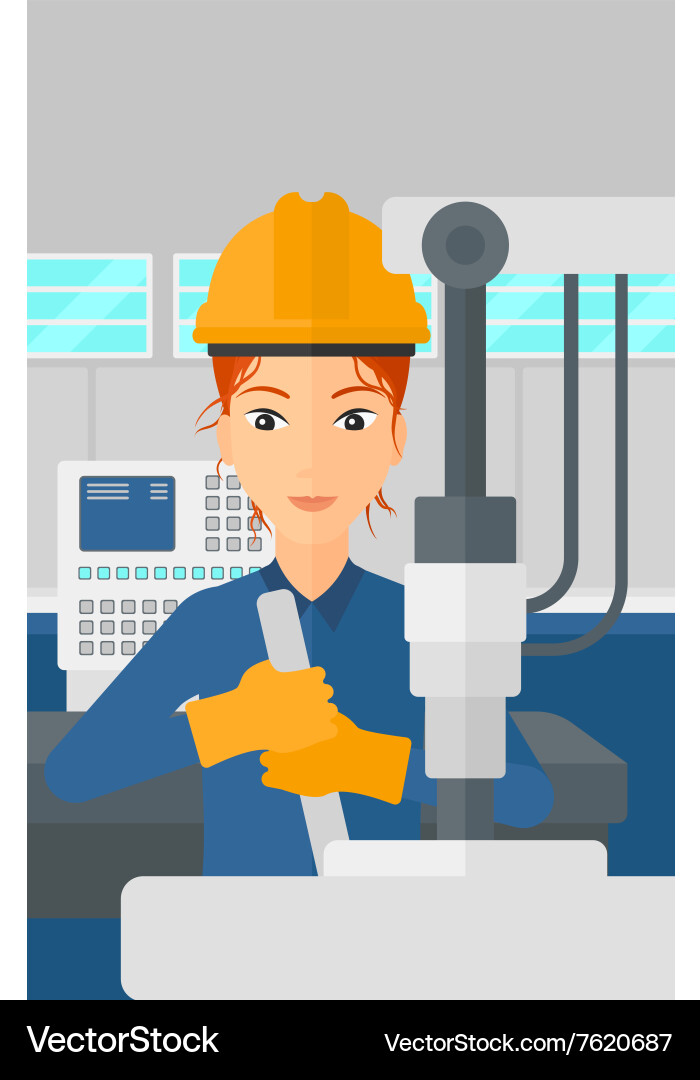 Woman working with industrial equipment Royalty Free Vector