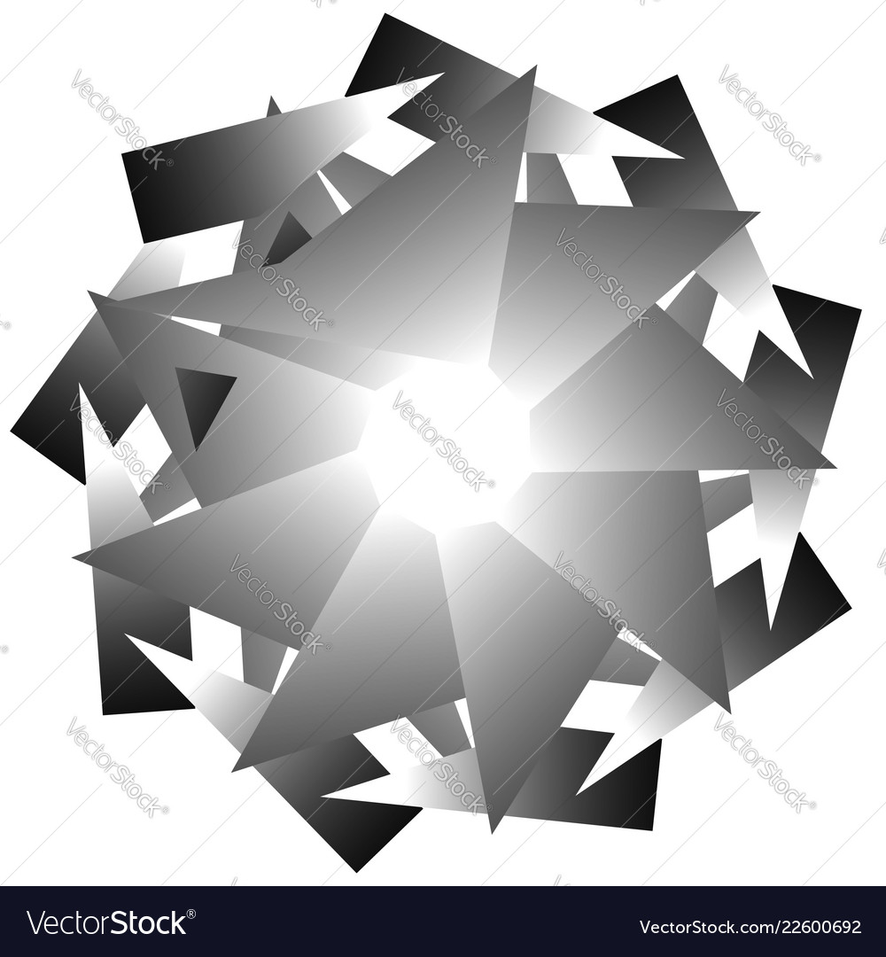 Abstract Monochrome Spirally Rotating Element Vector Image