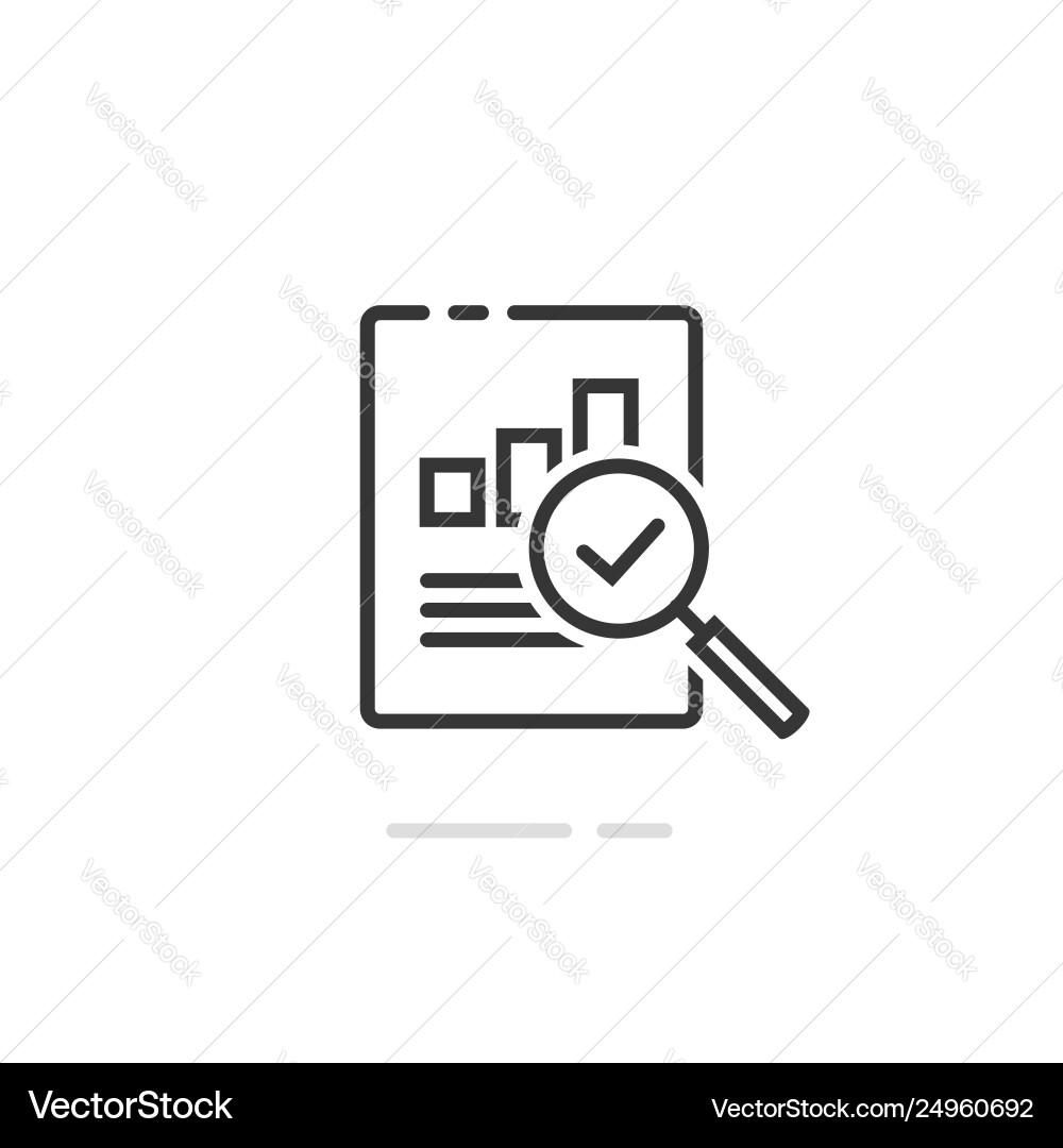 Audit research report icon symbol line Royalty Free Vector