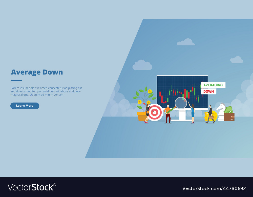 Average Down Stock Market Concept For Website Vector Image
